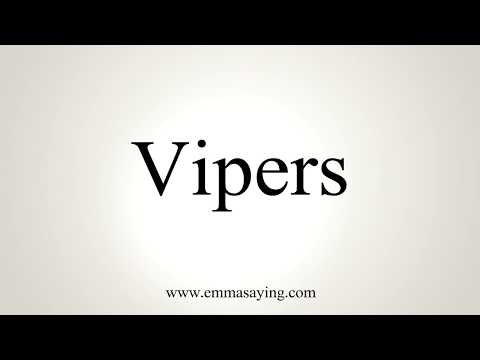 How To Pronounce Vipers