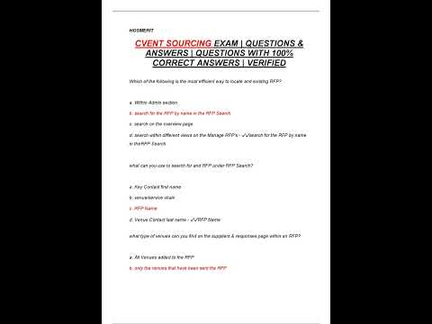 CVENT SOURCING EXAM