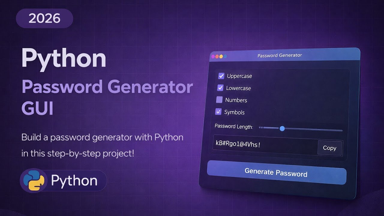 Build a Password Generator in Python | GUI Project Using Tkinter | Fast Code