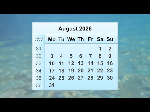 August 2026 Calendar