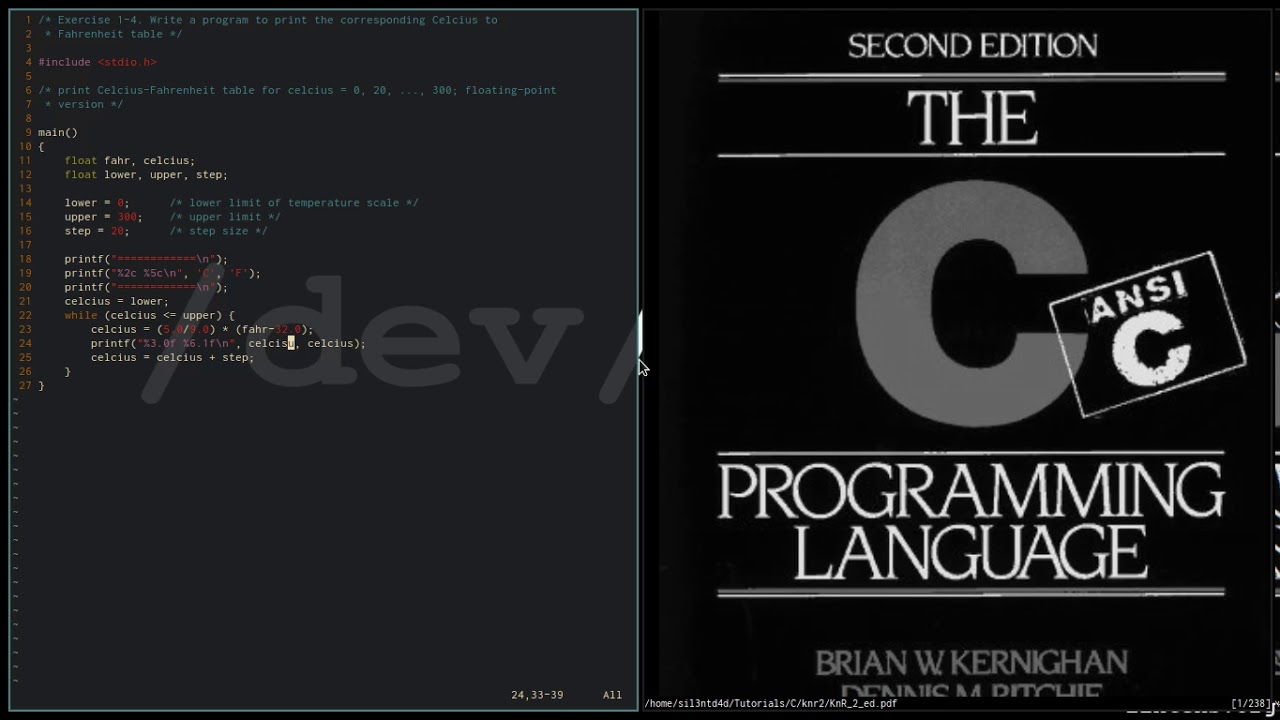 K&R Exercise 1-4 Solution