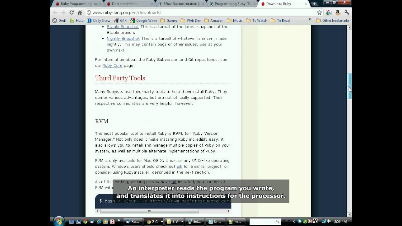Learn to program using Ruby - Part 1: Getting started