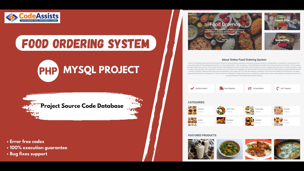 Online Food Ordering System - PHP MySQL BootStrap Responsive Latest Project