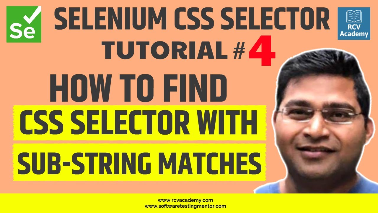 Selenium CSS Selector #4 - CSS Selector Substring Matching