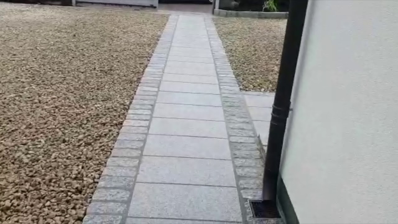 Natural stone Driveway with Mature planting scheme in Stillorgan, Dublin- Evergreen Landscapes