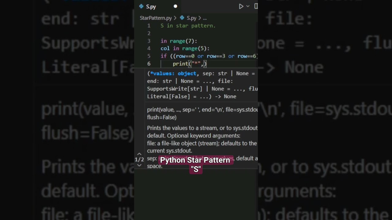 Python Alphabet Star Pattern || 