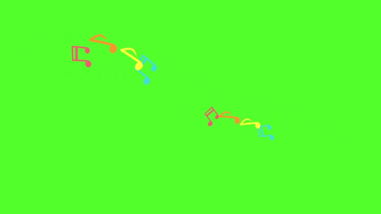 Flying Music Notes Effect Green Screen | Cartoon Style | Goolee Animation