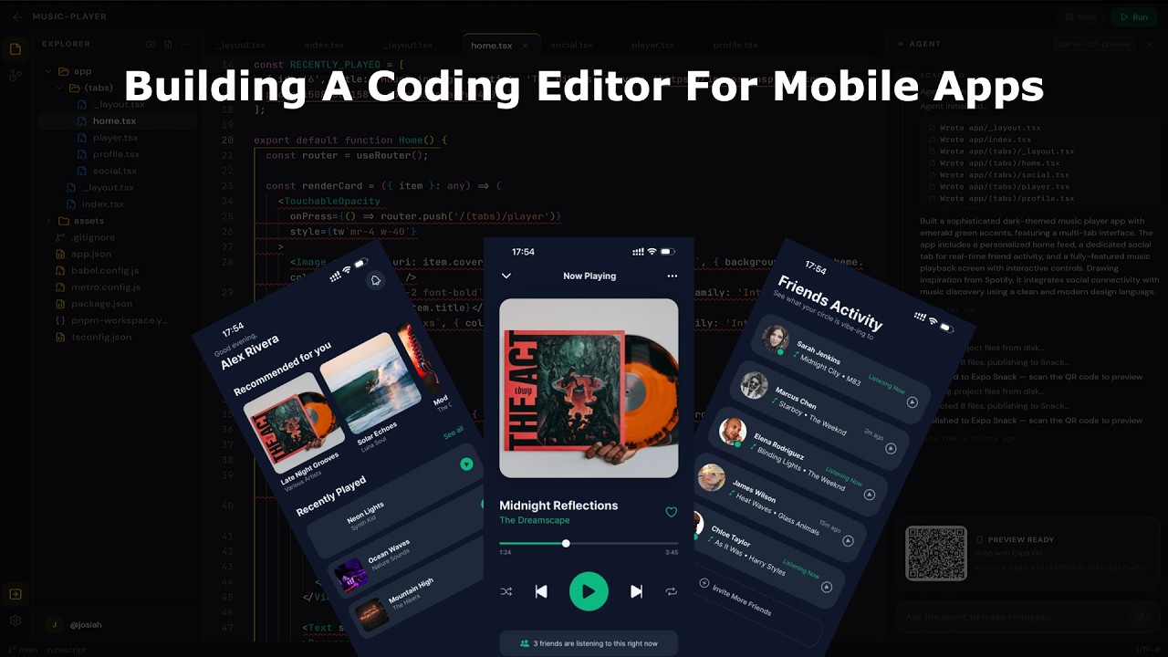 Build An AI Coding Editor For React Native - Part 1 (Scaffolding Agent + Expo Snack Preview)