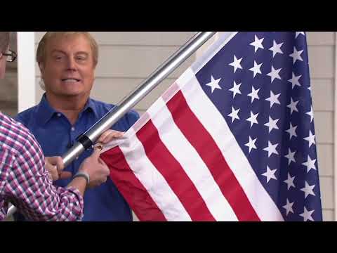 Proud Patriot 12' Tangle Free Flag Pole w/ American Flag & Finials on QVC