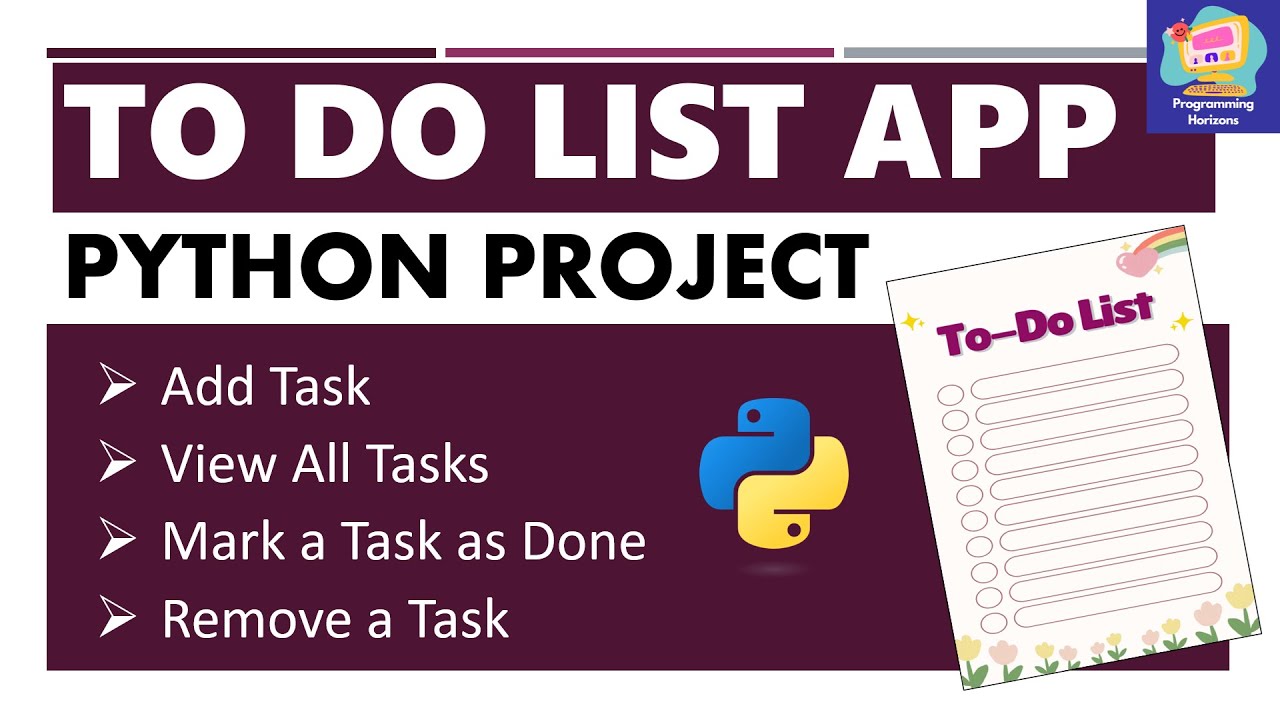 To Do List App in Python | Python Project for Beginners