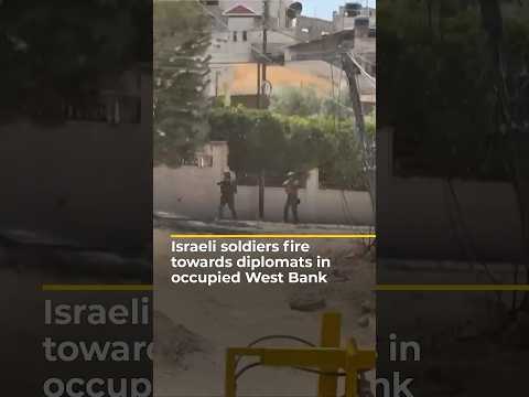 Israeli soldiers fire towards foreign diplomats in occupied West Bank | AJ #shorts