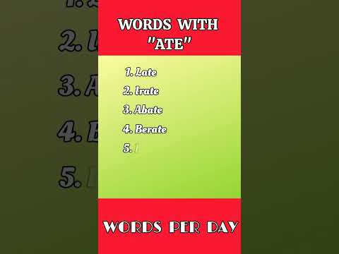 Words with the suffix "ATE" #englishlearners #englishlearning #youtubeshorts