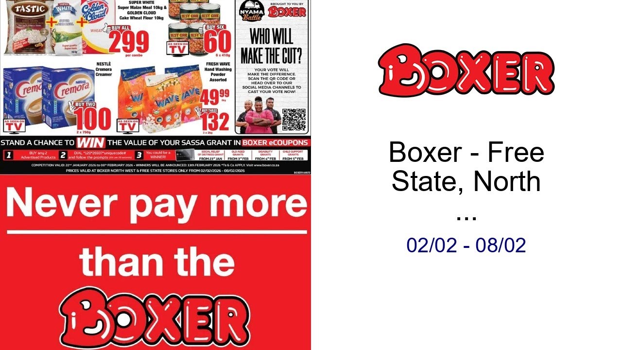 Boxer - Free State, North West - Weekly Specials 02/02 - 08/02