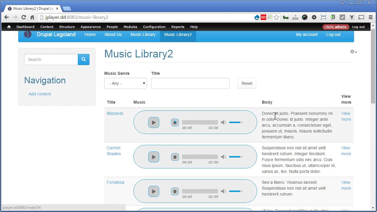 Drupal jPlayer - 1 - Overview
