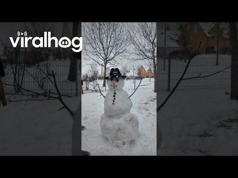 When Don't Have Any Carrots and Need a Nose for Your Snowman || ViralHog