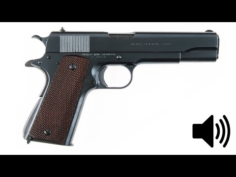 Pistol Colt 1911 (Sound effect) sounds of gunshots, pistol reloading