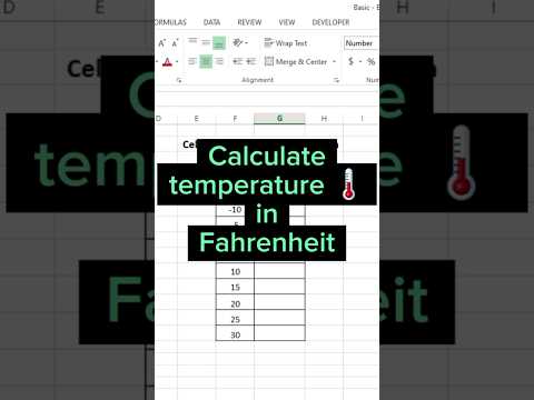 Excel Tutorial: How to Calculate Temperature in Fahrenheit #celsius #fahrenheit