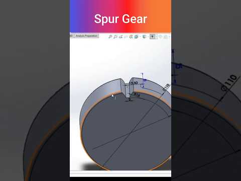 Spur gear ⚙⚙ #cadmonkeys #shortsfeed #shorts #subscribe #solidworks #tutorial #usa #uk #reels #us