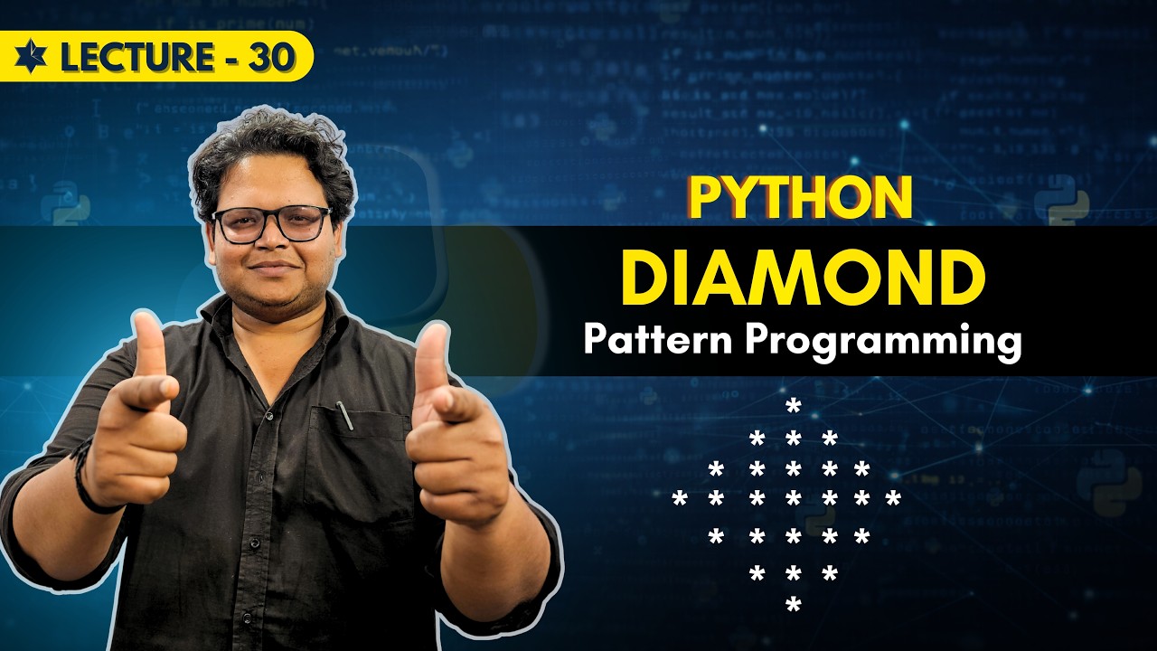 Diamond Pattern Tutorial for Beginners | Pattern Programming in Python | Zero to Placement