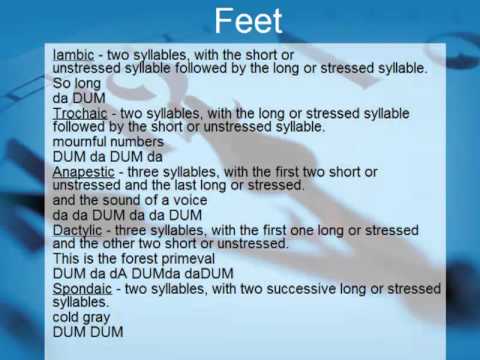 Poetry Terms, Feet, and Meter