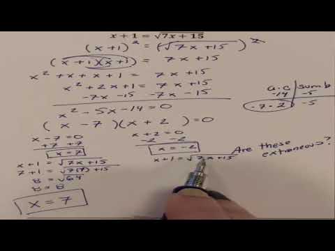 Lesson 5.4 Solving an Equation with an Extraneous Solution