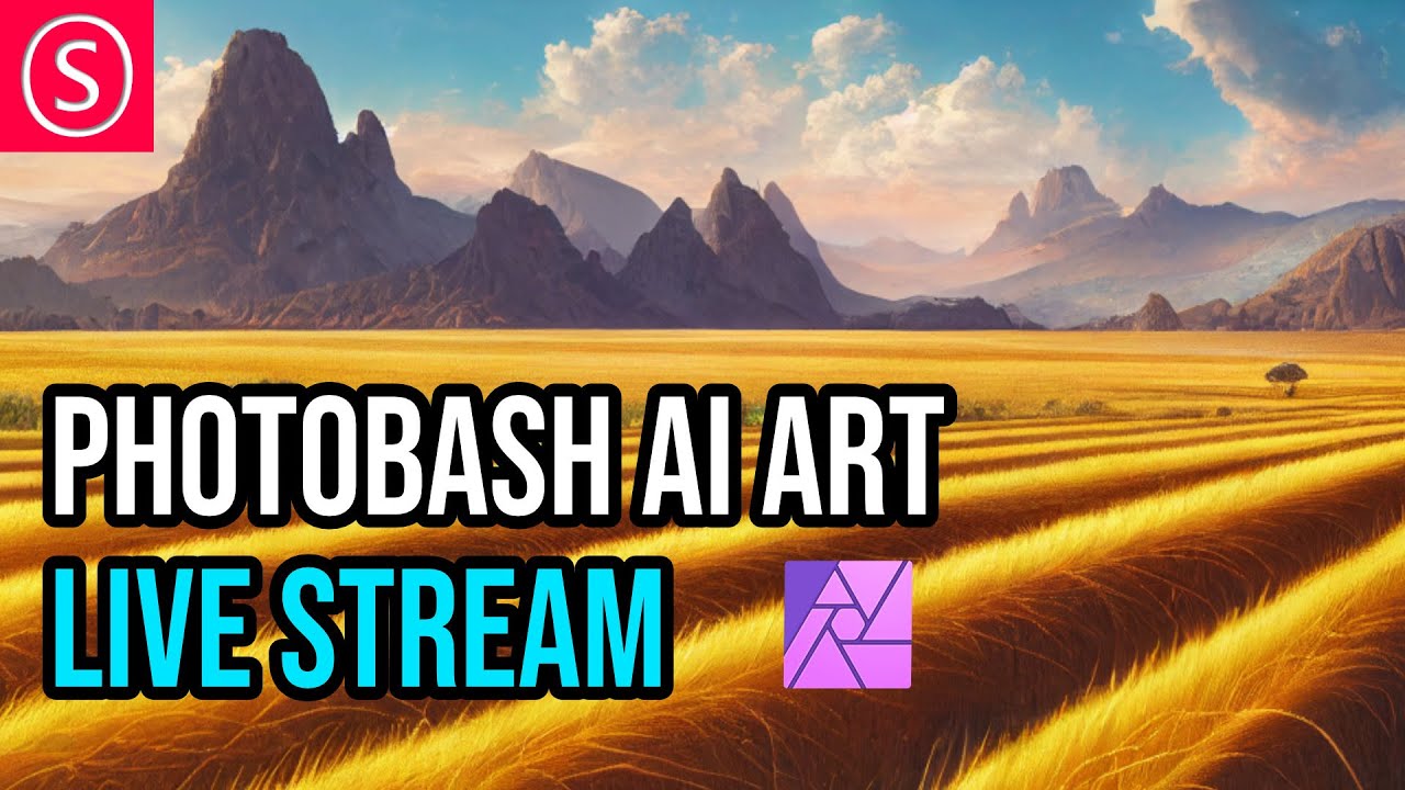 Photobash LIVE  - MidJourney  / Stable Diffusion  -  OlivioTutorials.com