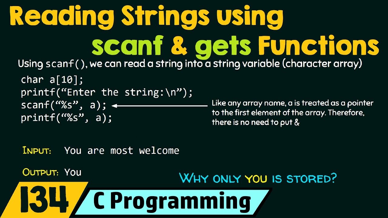 Reading Strings using scanf and gets Functions