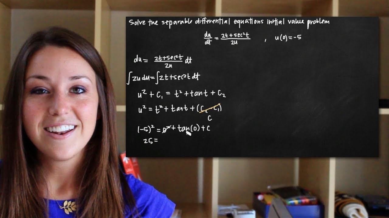 Separable differential equations initial value problem (KristaKingMath)