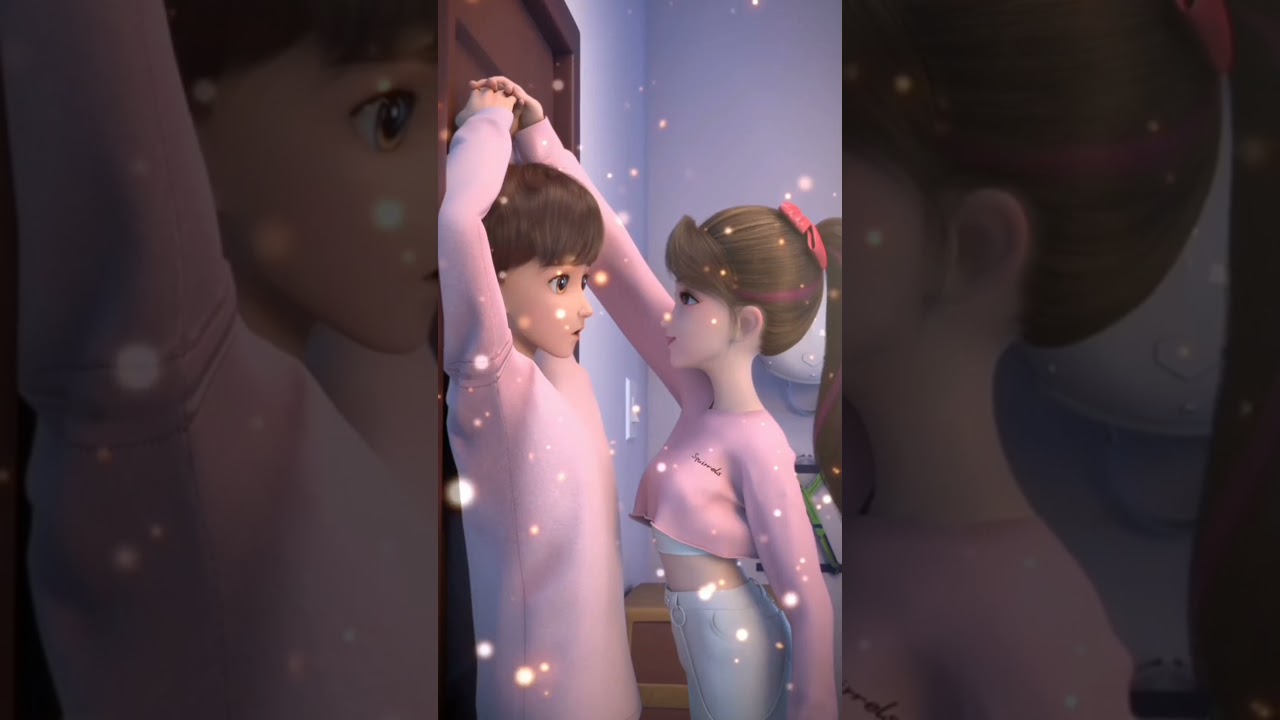Anime kissing And hugging Moments cartoon reels Leer And Guoguo kiss scene #cuteseries