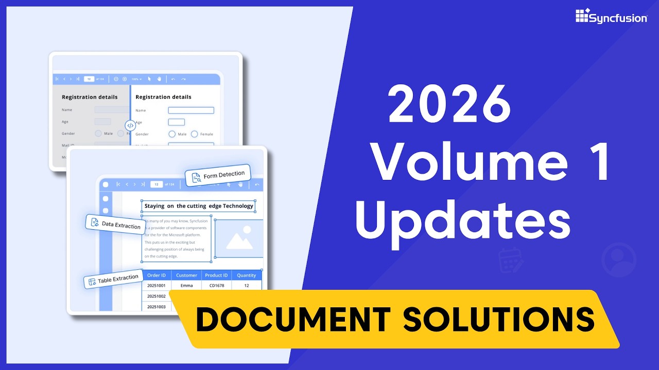 Syncfusion Essential Studio Document Solutions—2026 Volume 1