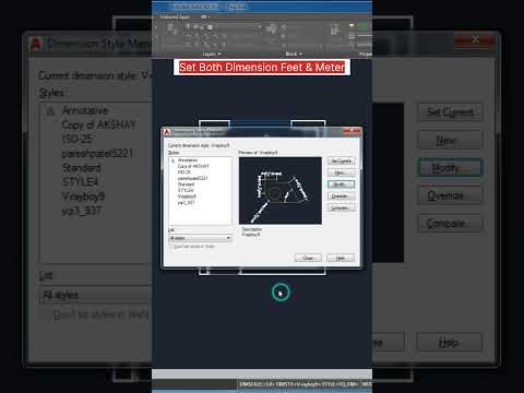 How to set both Dimension Feet and Meter | Dimension in Autocad | #autocad #architecture #shorts