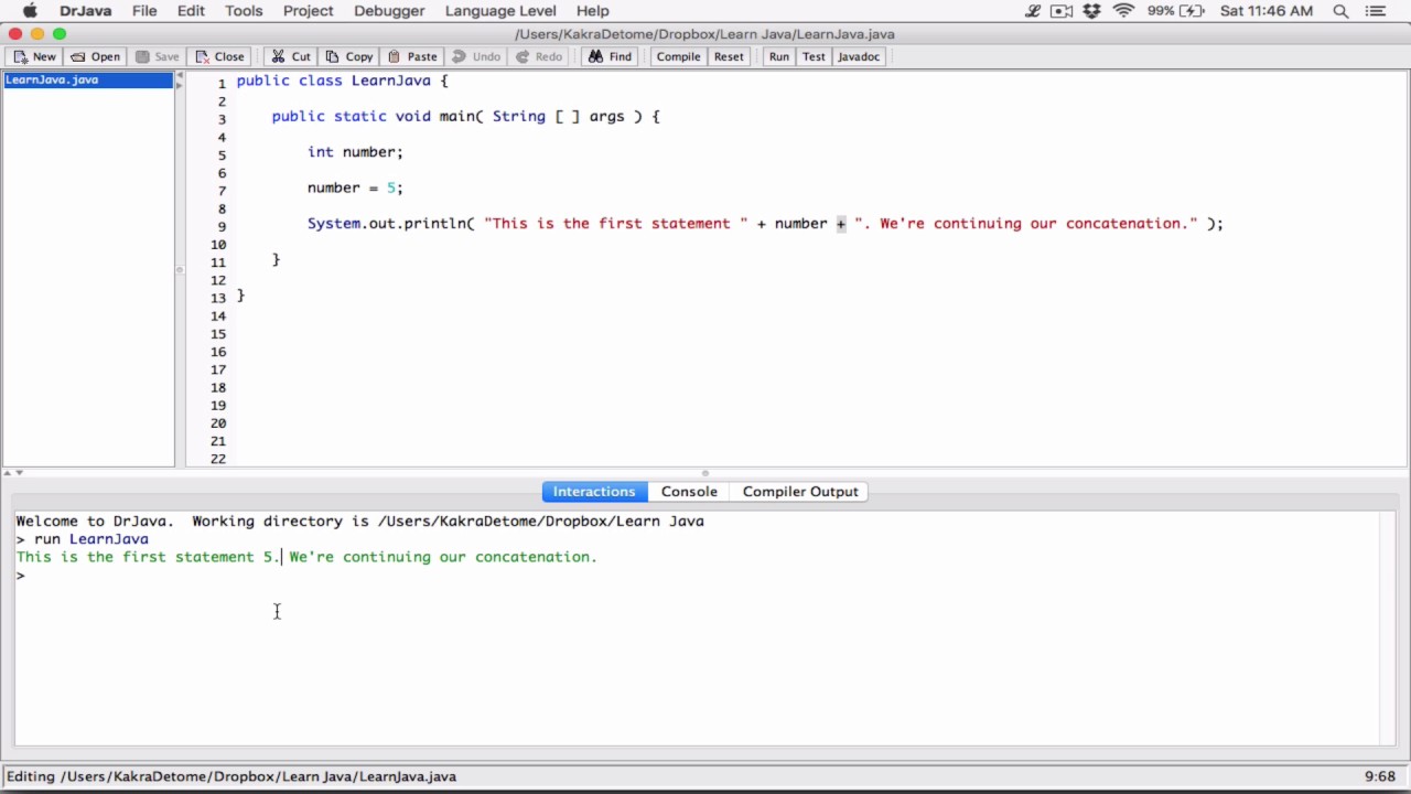 10. Concatenation - Learn Java