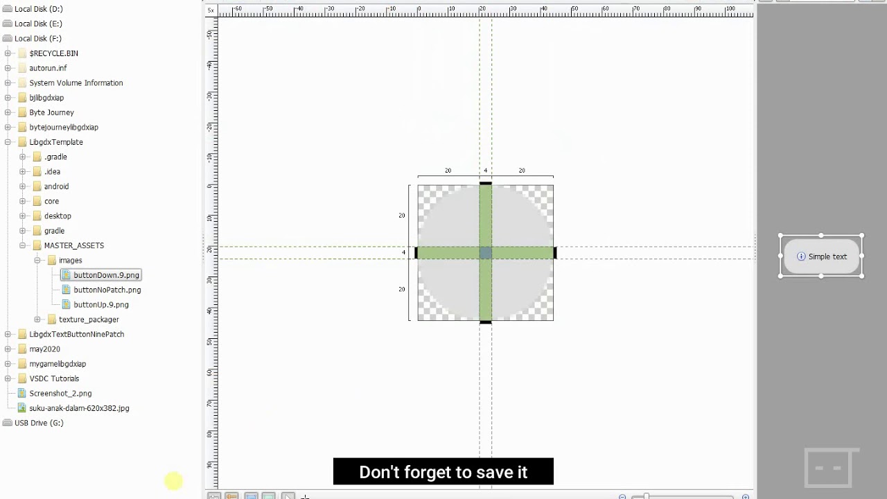 Creating Text Button with Nine Patch Image in LibGDX