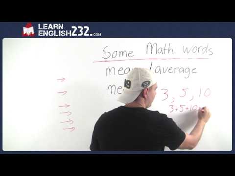 Math Vocabulary Words and Definitions - Lesson 26 - Average