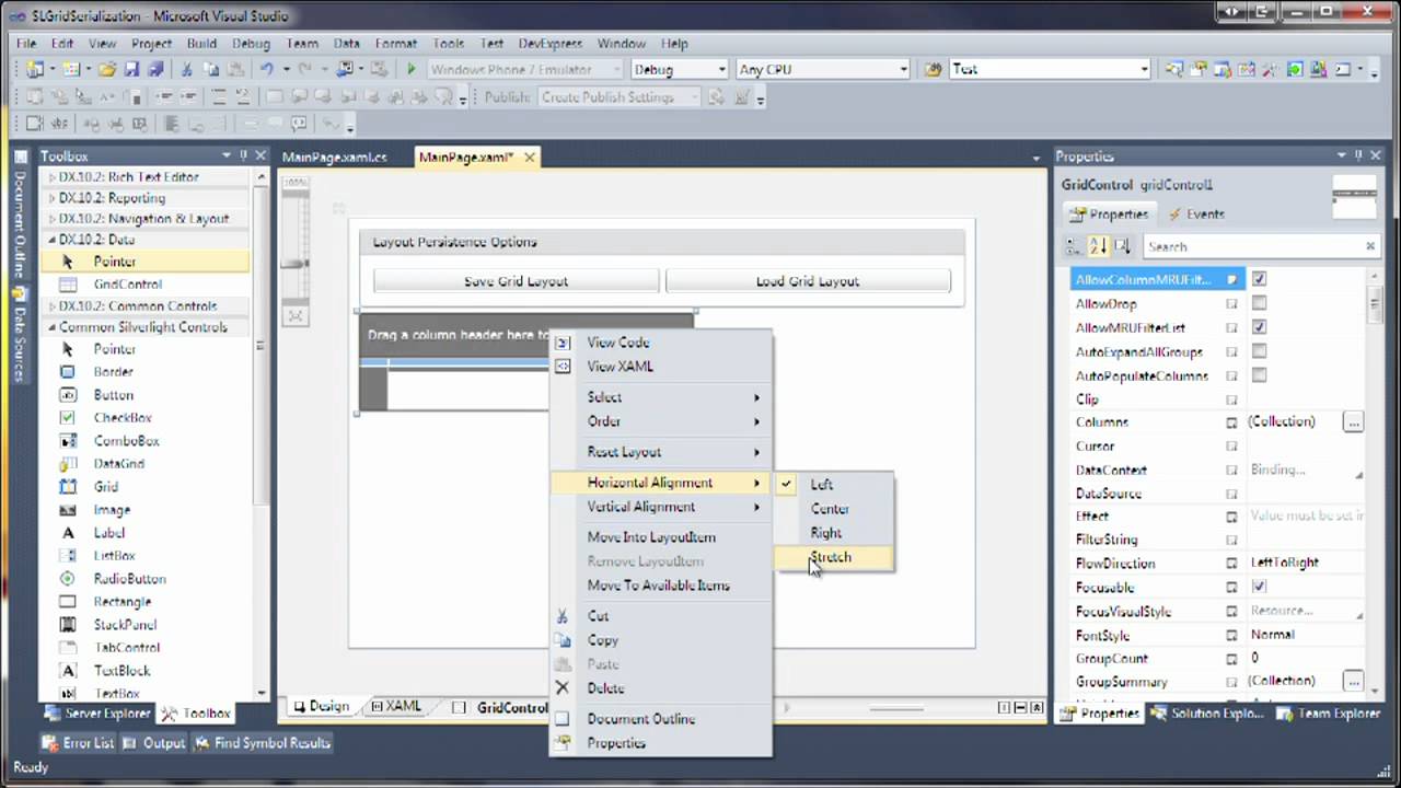 Silverlight Grid Control - Layout Persistence in Isolated Storage