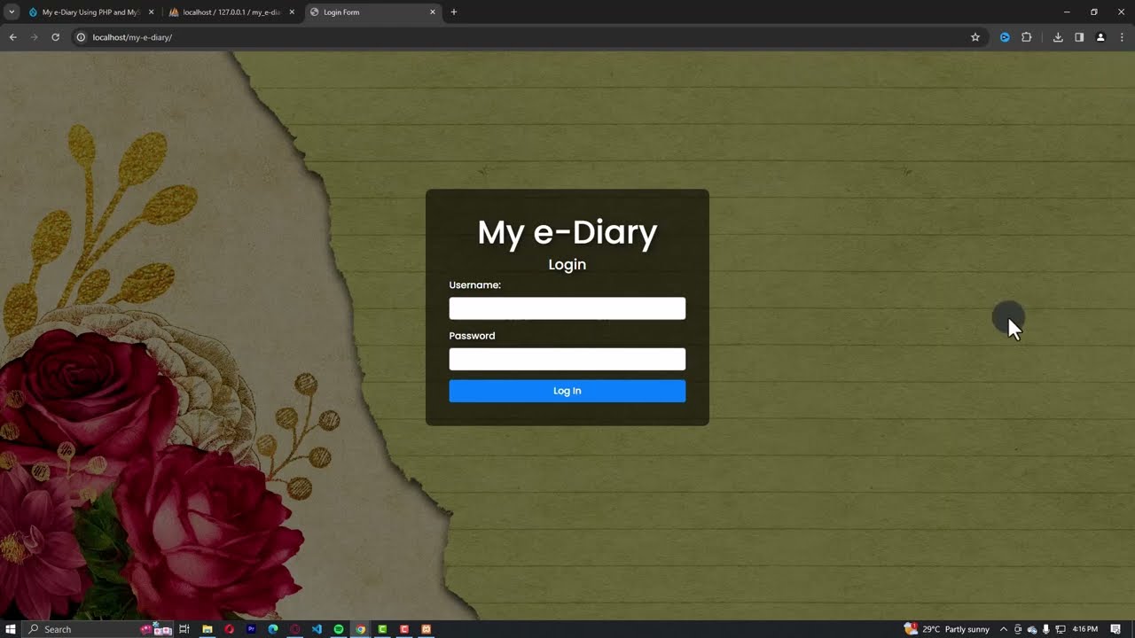 My e-Diary Using PHP and MySQL with Source Code
