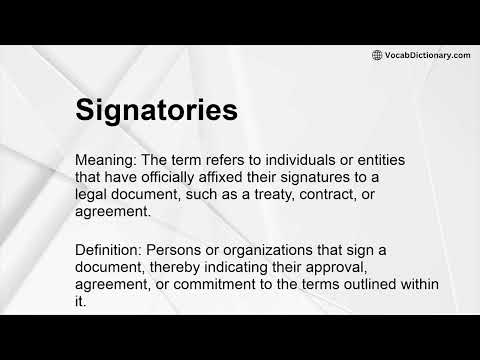 Signatories Meaning