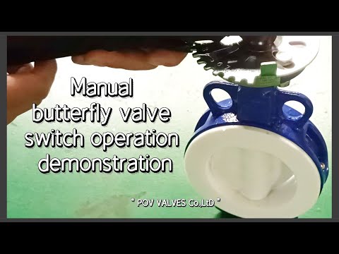 Manual butterfly valve switch operation demonstration