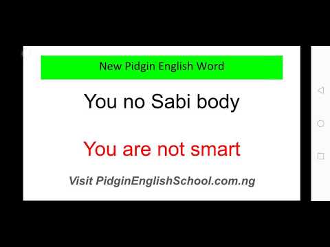 Nigerian Pidgin English " you no Sabi body"