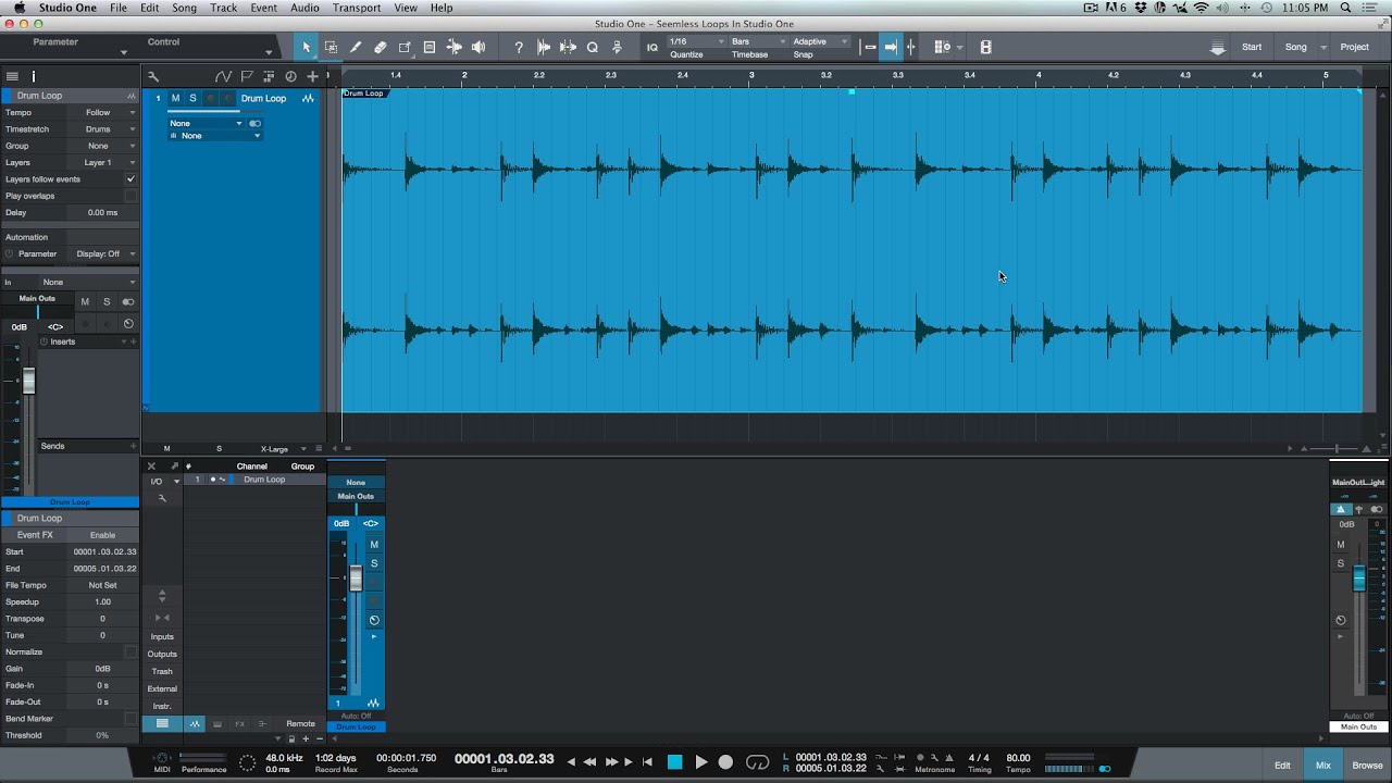 Quick Tip: Creating Seamless Loops In PreSonus Studio One