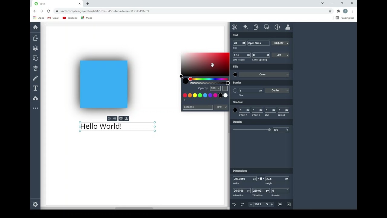 Vectr - 06 - Adding Shadow to shape and text