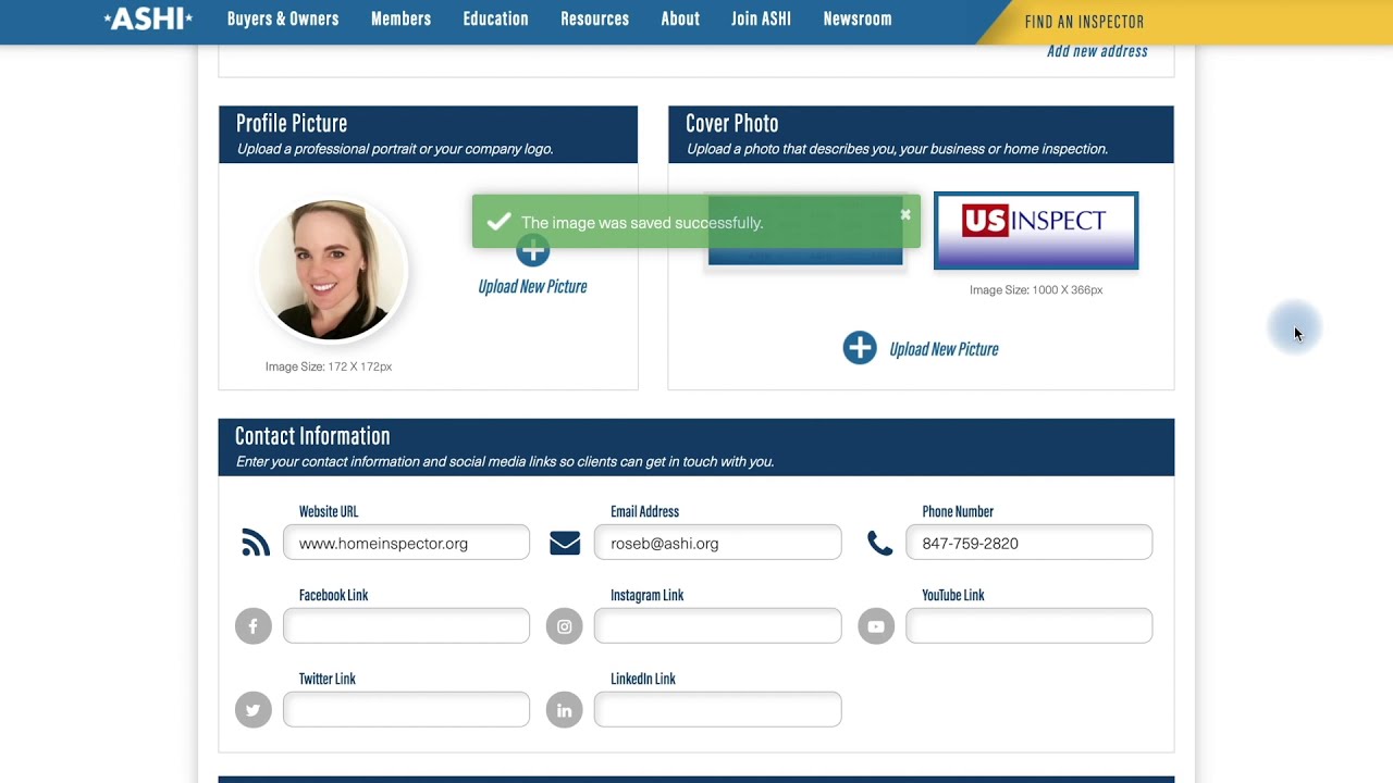 ASHI Member Profile Tutorial