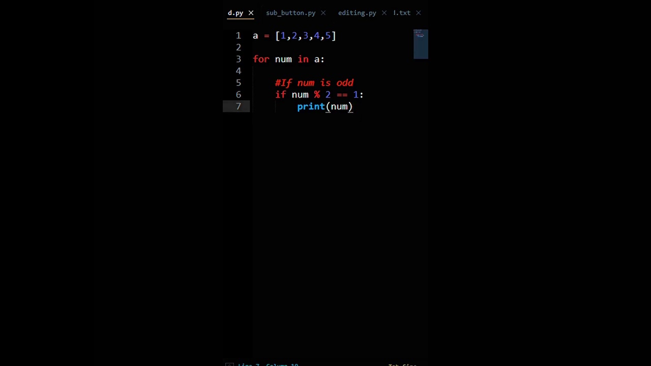 Python Program To Print Odd Numbers In A List