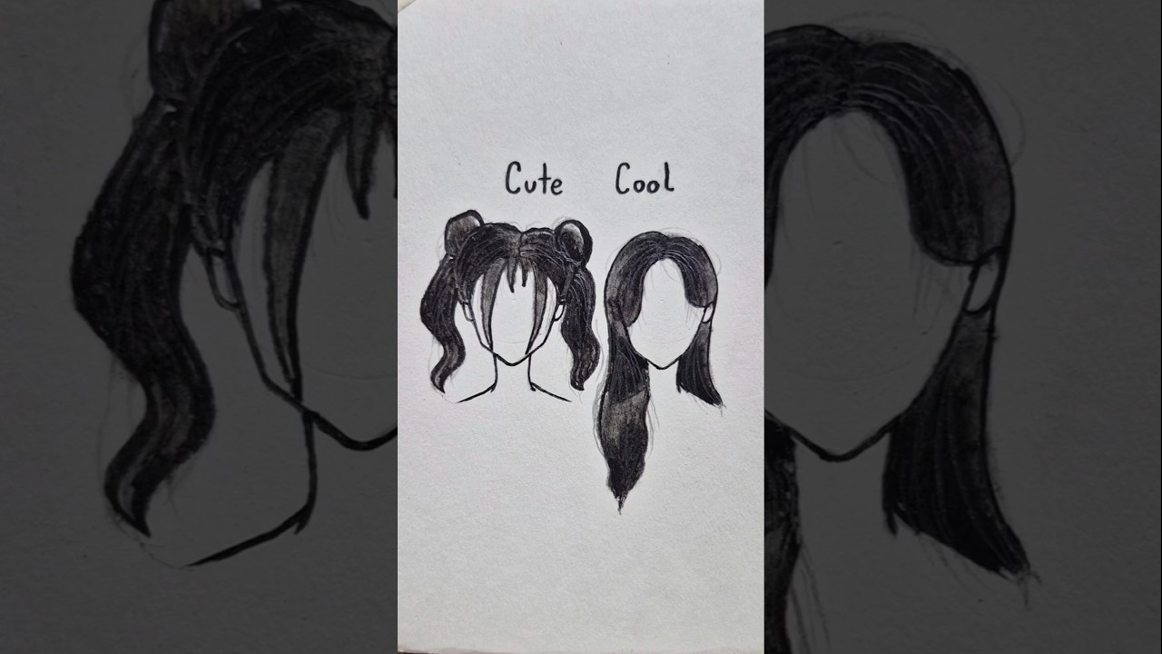 How To Draw Cute Girls Hair #drawing #art #tutorial #howtodraw #shorts