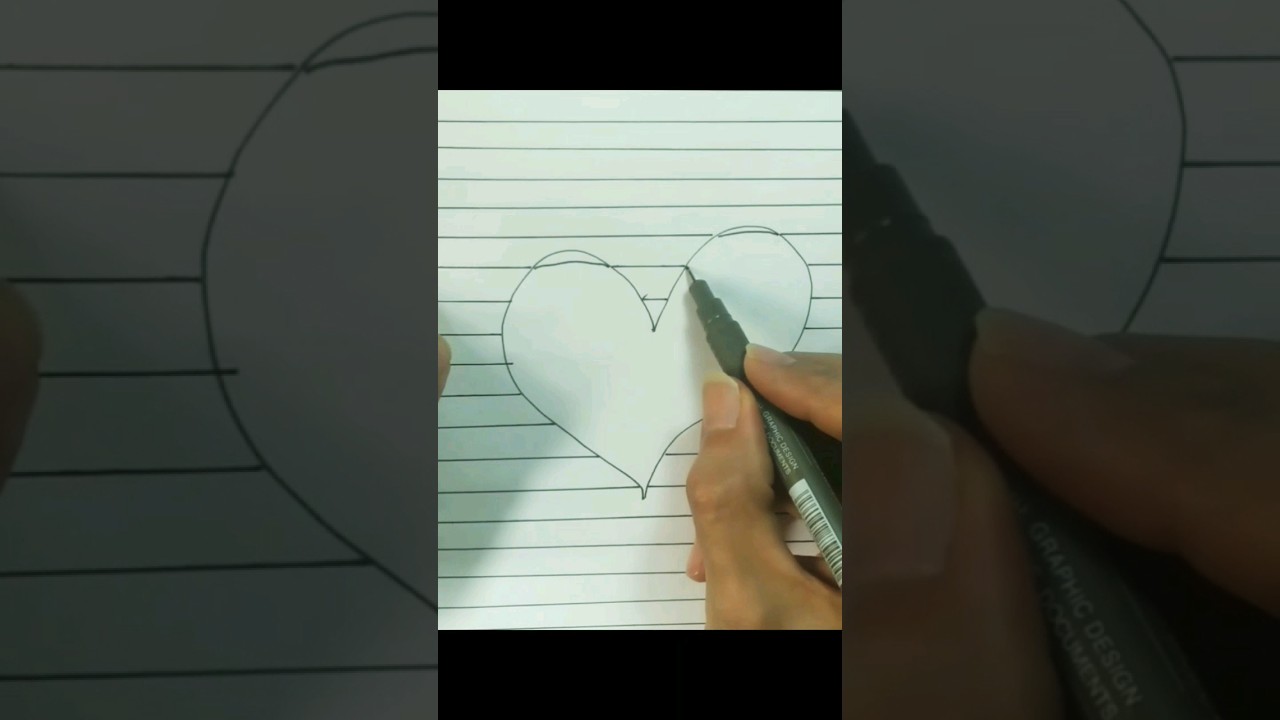 Como dibujar tu corazón ♥️ en 3D fácil parte 1 de 2