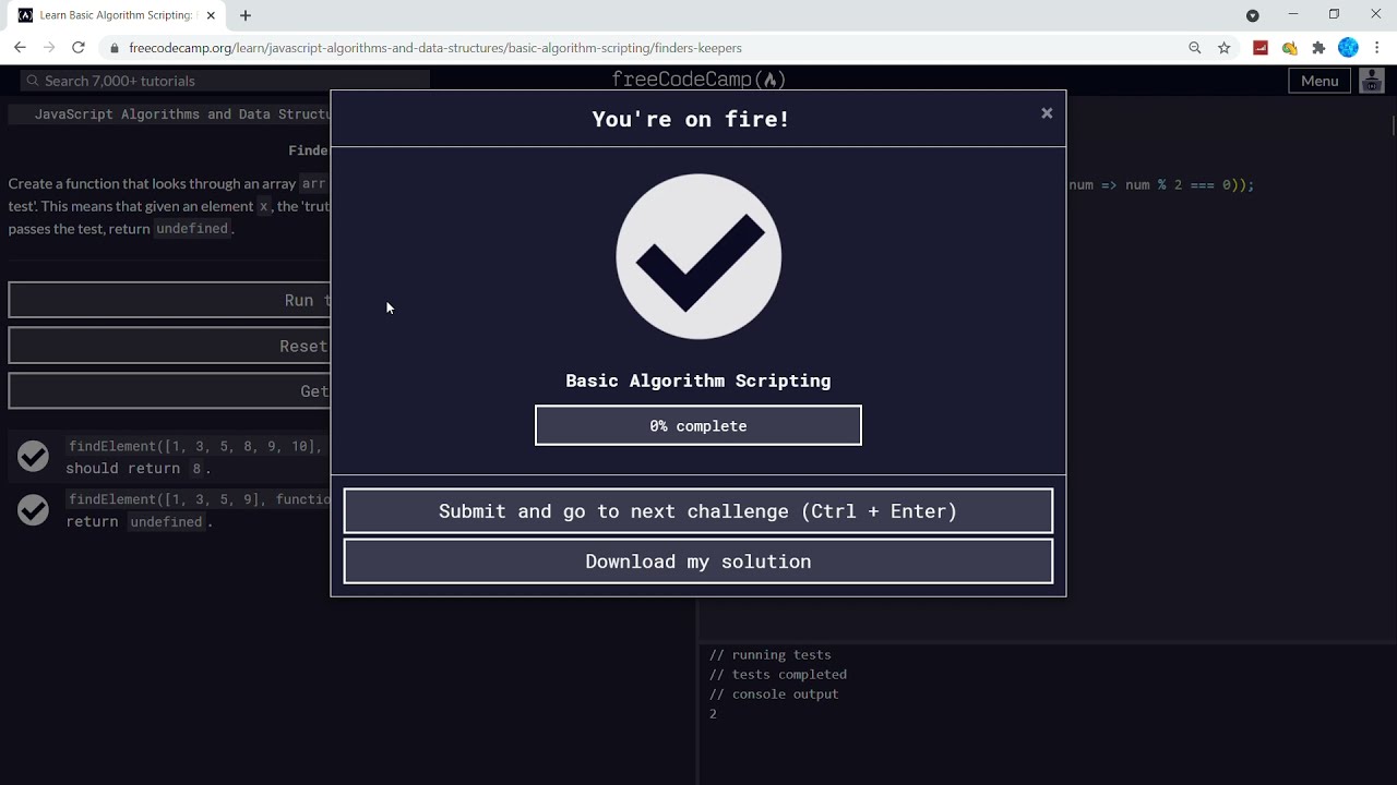 Basic Algorithm Scripting (9/16) | Finders Keepers | freeCodeCamp