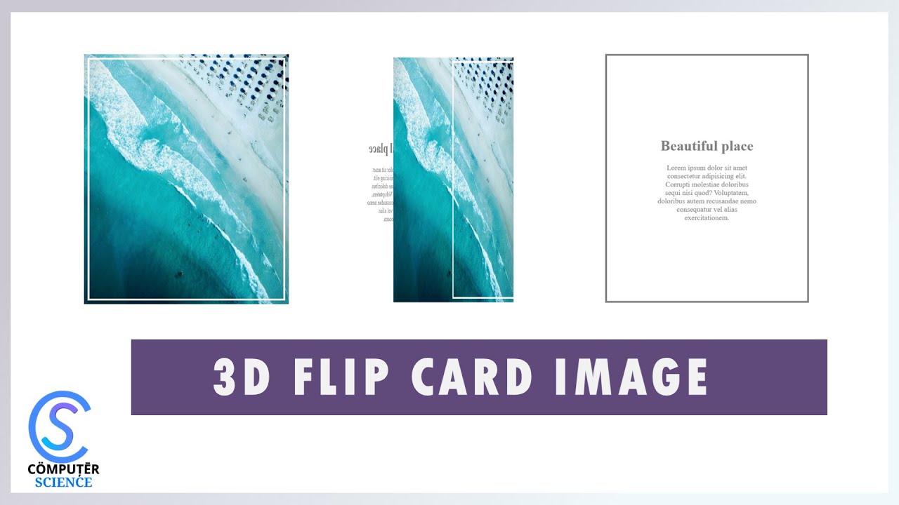3D Flip Card Effect On Hover | Html Css | Computer Science