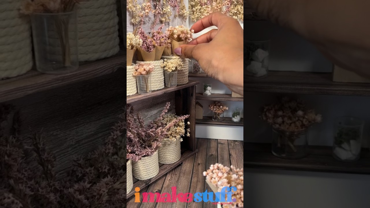 DIY Mini Dried Flowers Bouquet ￼💐Let’s Get Crafty | Dollhouse Miniatures