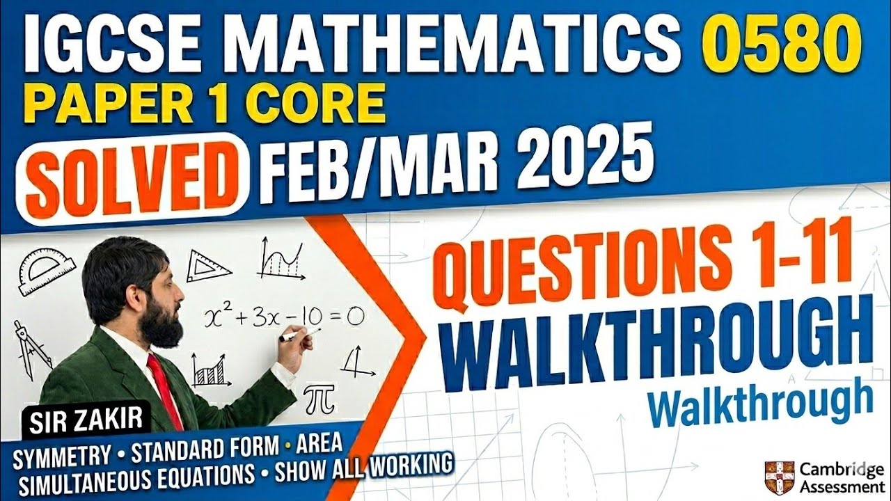 IGCSE Mathematics 0580/12/F/M/25 Paper 1 Core Solved(vd10)
