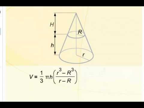 how to find the volume of a frustum of a cone